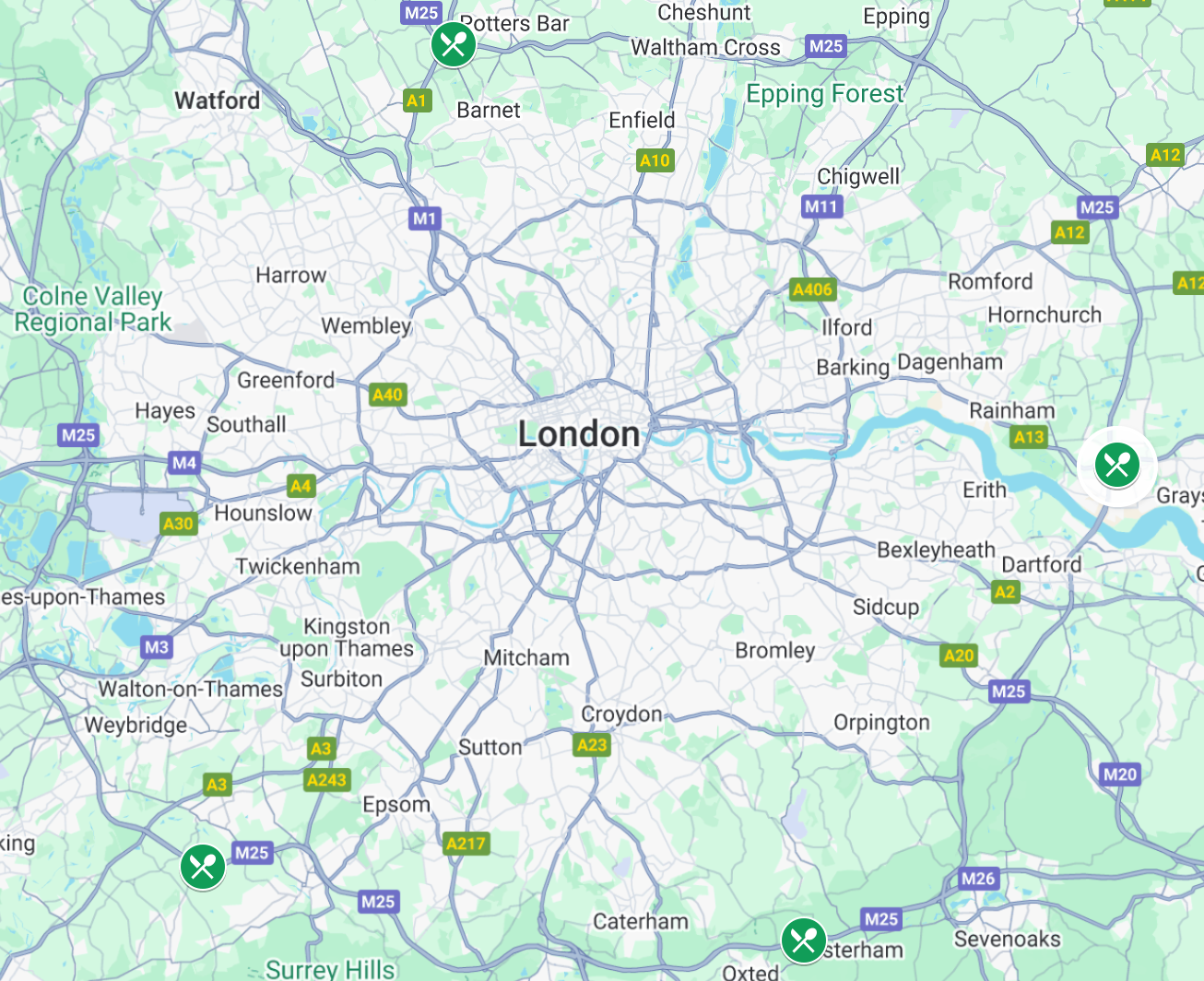 M25 Motorway Overview - Off The Junction